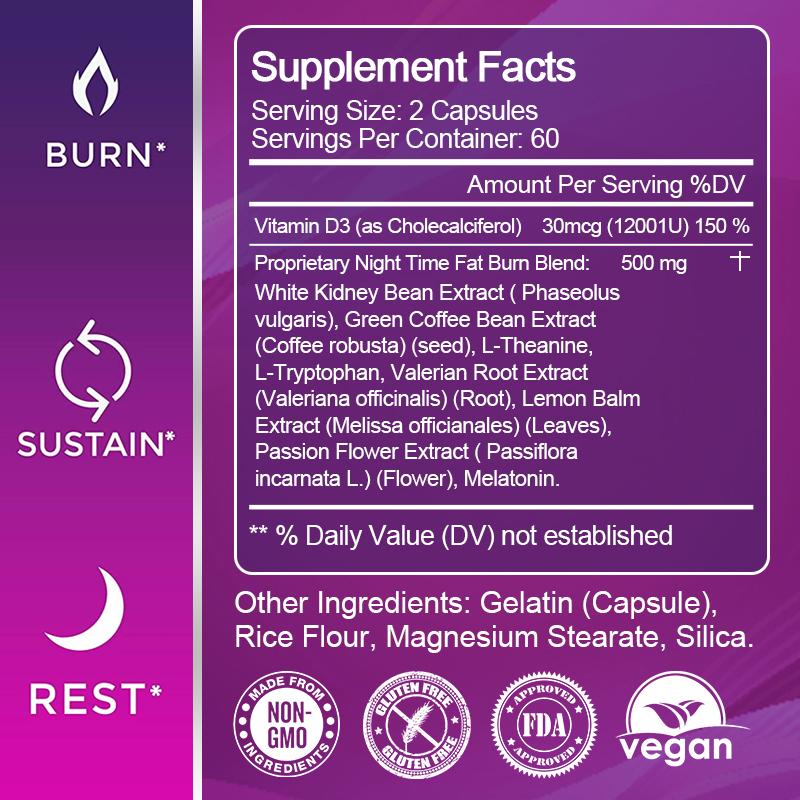 Night Time Fat Burner Capsules – B Beworths