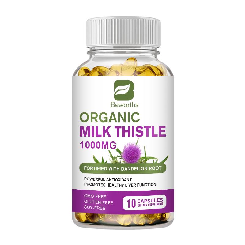 Milk Thistle Capsule with Silymarin Marianum & Dandelion Root – B Beworths